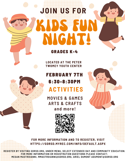 GDRSD Extended Day & Community Education: Kids Fun Night
